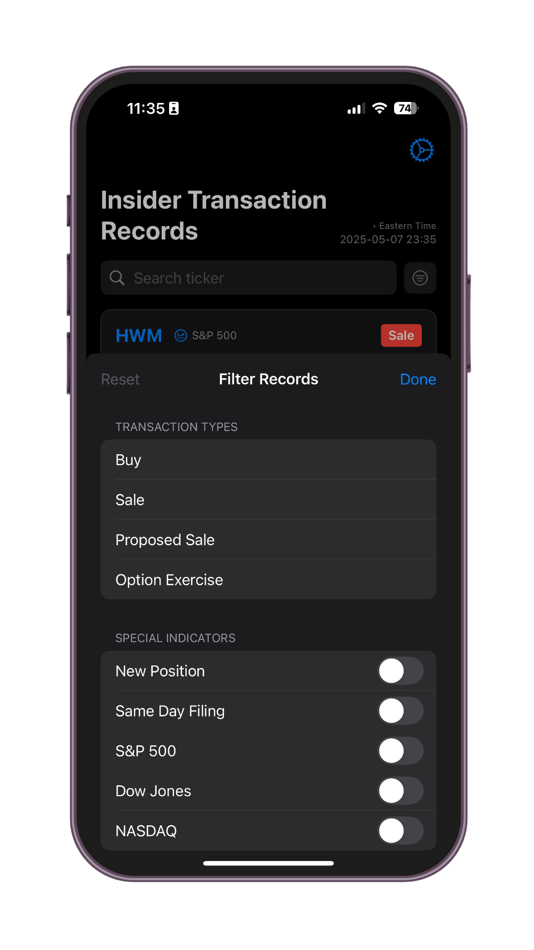 Undula - US Stock Insider Record App